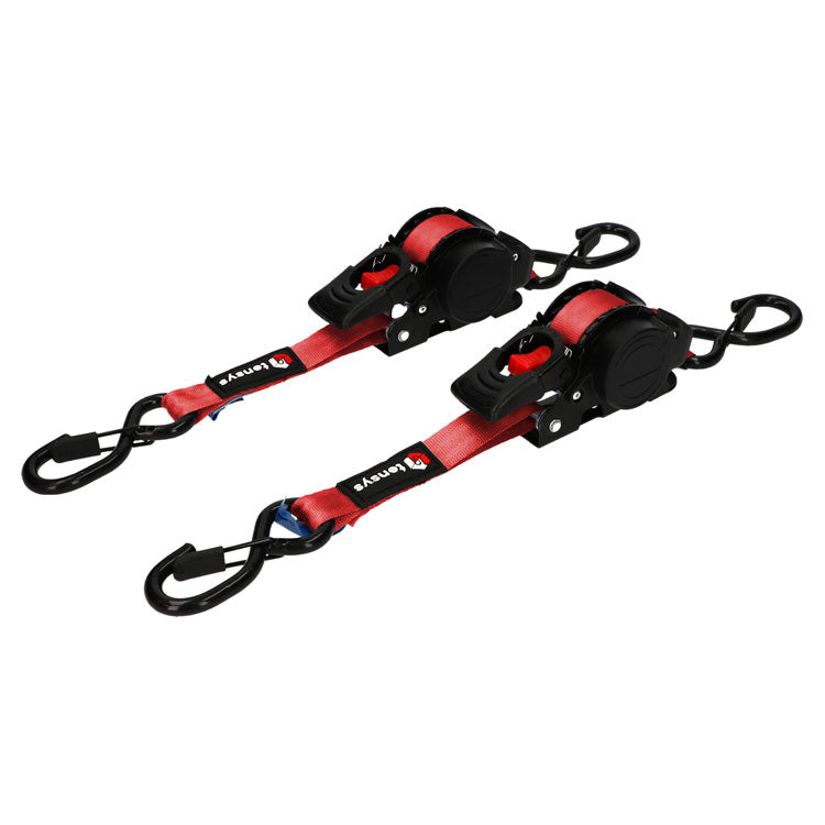 25mm Retractable Ratchet Straps (2-Pack) | Compact Auto Tie Downs